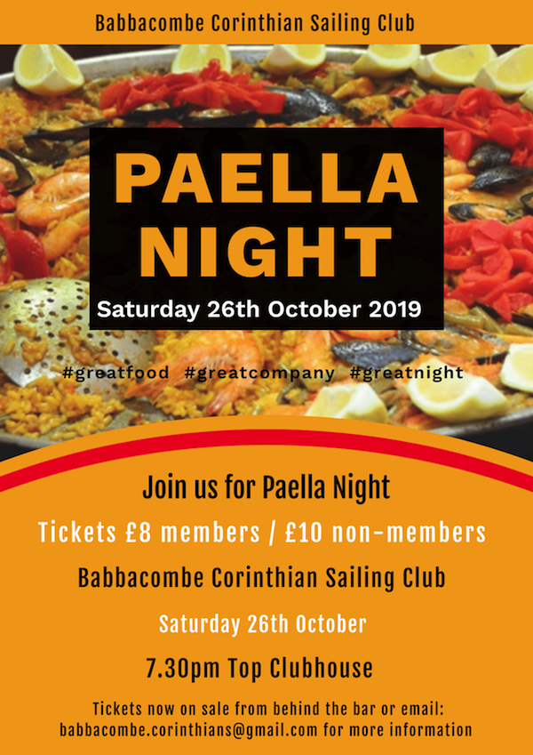 A4 of Paella Night – Babbacombe Corinthian Sailing Club